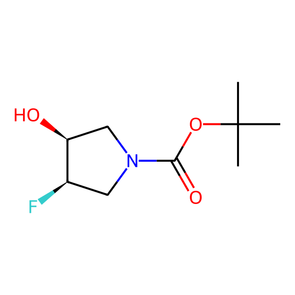 (3R,4S)-3-Fluoro-4-hydroxy-pyrrolidine-1-carboxylic acid tert-butyl ester - CAS:1174020-49-5 - J ...